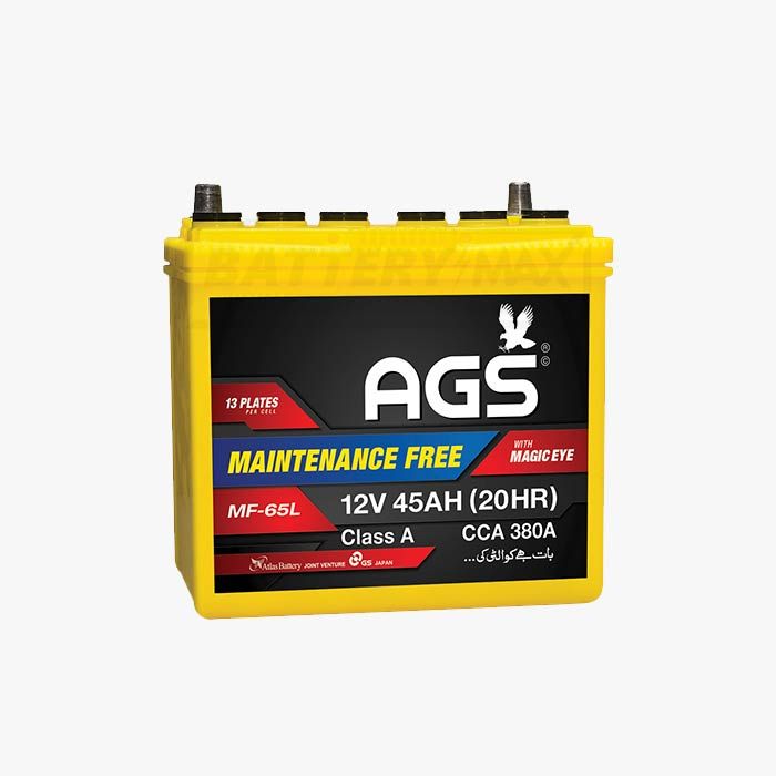 AGS MF-65L Maintenance Free Lead Acid Sealed Car Battery | Pakistan's ...